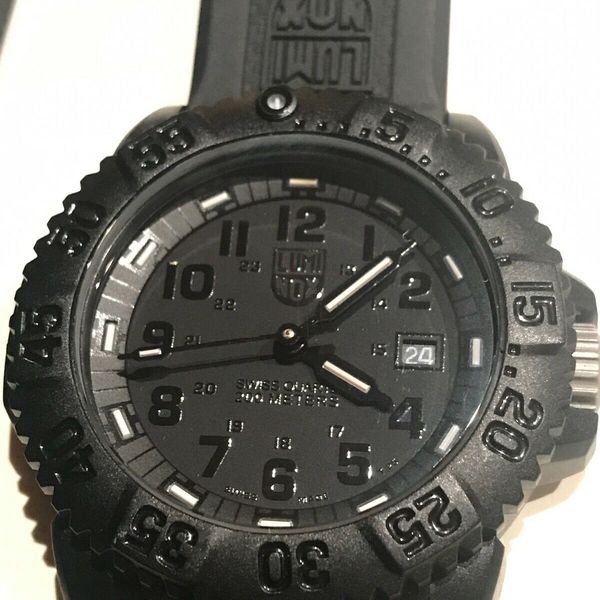 LUMINOX NAVY SEAL 3050/3950 Blackout Swiss Watch - Excellent Cond. Men ...