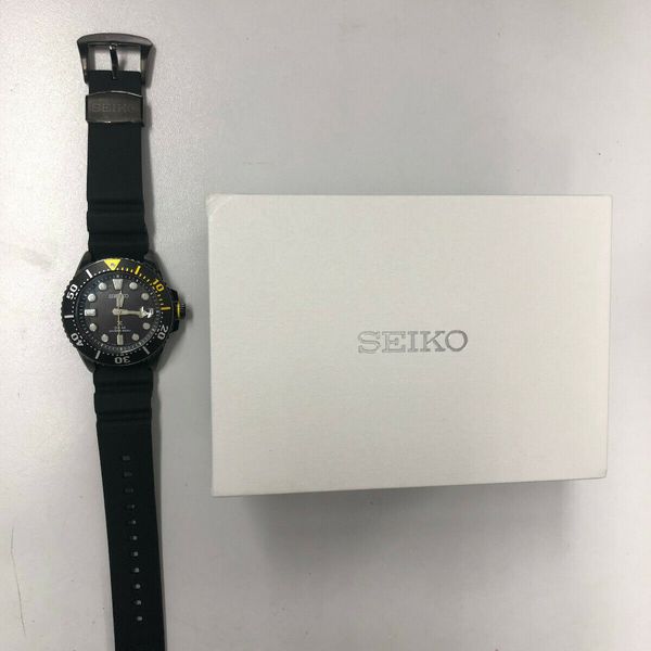 Seiko Prospex Divers Solar Powered Black Silicone Strap Mens Watch ...