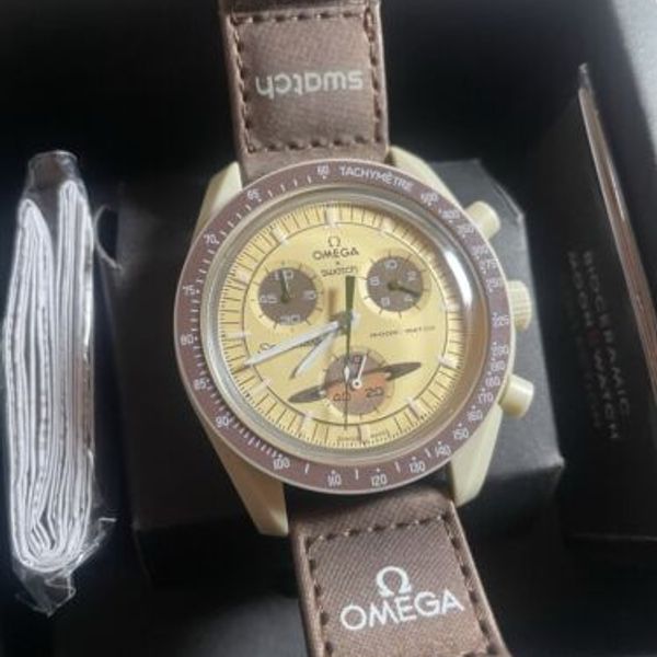 OMEGA x Swatch Speedmaster MoonSwatch mission to Saturn Brown Men's ...