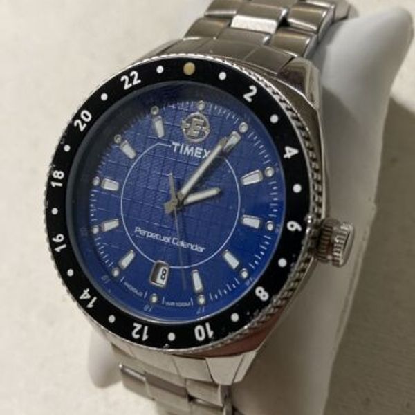 Beautiful TIMEX Expedition Perpetual Indiglo Wr 100M Men's Watch New ...