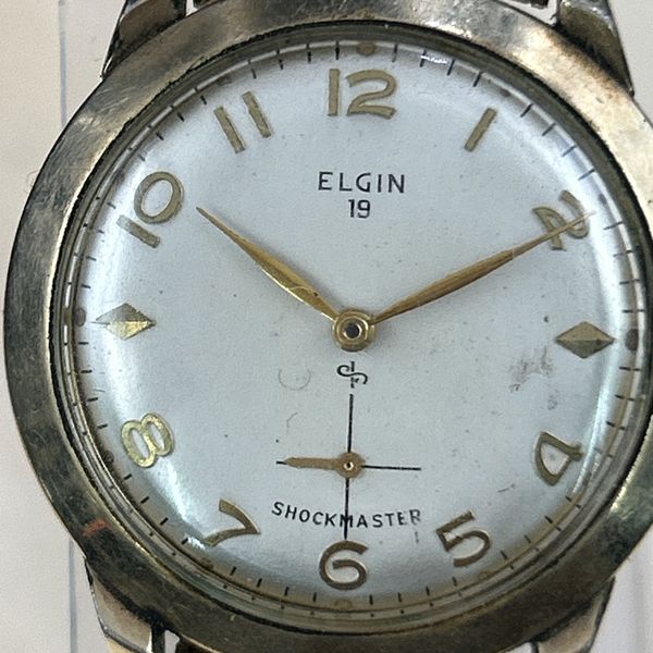 Elgin Shockmaster 1950s Ref 8675 Cal 714 19J Mens Manual Watch Gold ...