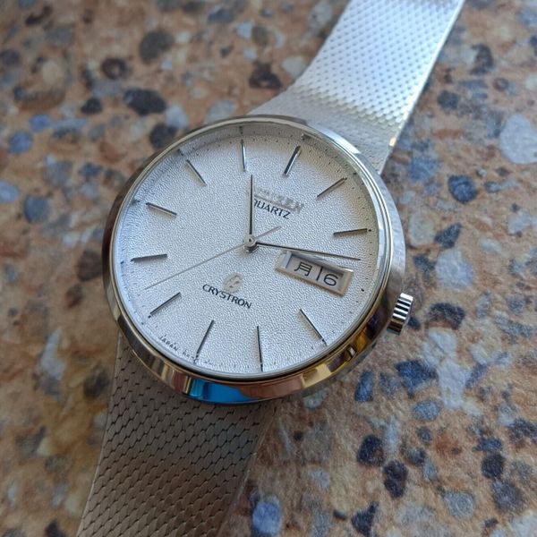 Vintage Citizen CQ Crystron Quartz JDM Kanji January 1976 8620 Pebbled ...