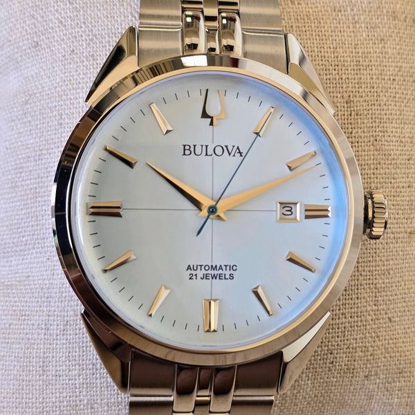 Bulova Automatic Blue Sutton Dial Men's Watch Date Indicator 96B423 ...