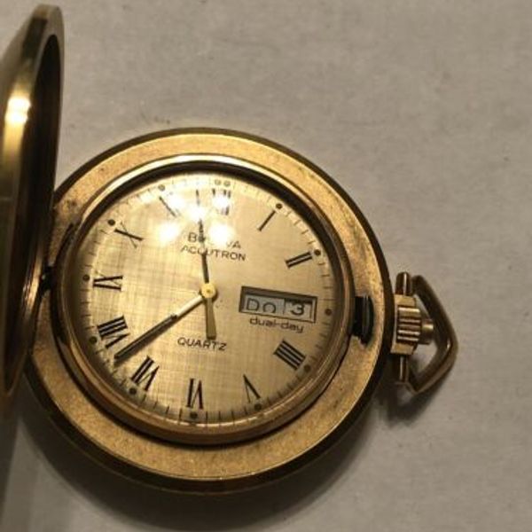 Vintage Bulova Accutron Dual Day Quartz Pocket Watch | WatchCharts ...
