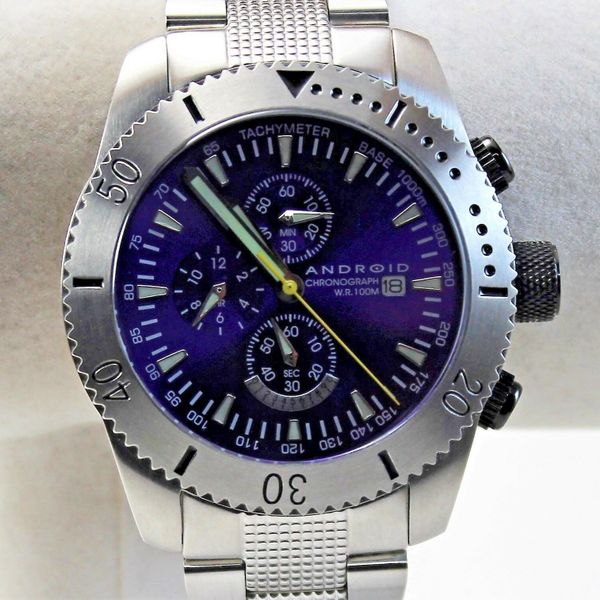 Android Tribeca Men's Watch, AD356, Purple Chrono Dial on SS Case and ...