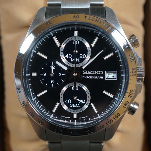 [WTS] Seiko Spirit SBTR005 8T67 Black Dial Chronograph Quartz Watch ...
