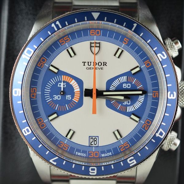 FS: MINT Tudor 70330B Heritage Monte Carlo Blue Chronograph | WatchCharts Marketplace