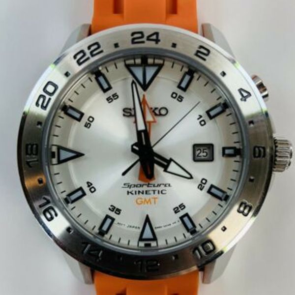 SEIKO Sportura SUN025P1 Kinetic GMT Polar Watch Explorer w/ NEW ...