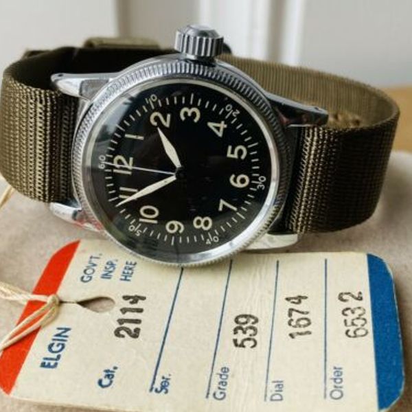 NOS WWII Elgin A-11 539 Hacking Military Issued Watch - Mil Spec 94 ...