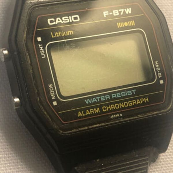 Vintage 1982 CASIO F-87W Module Retro DIGITAL WATCH Japan No Band For ...