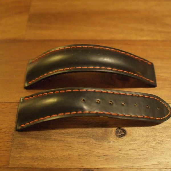 22mm Omega Rubber Deployment strap - Black Orange 98000198 | WatchCharts