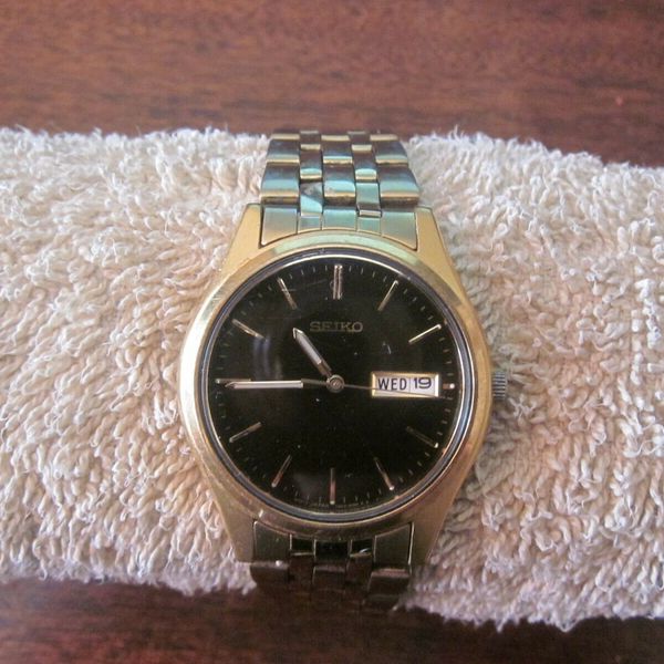 Vintage Seiko 7N43-9048 Day Date Black Dial WR - Needs Battery ...