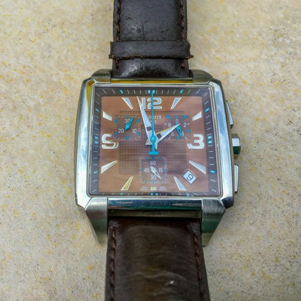 Tissot Quadrato Stainless Steel Mens Square Chronograph Watch T005.517A ...