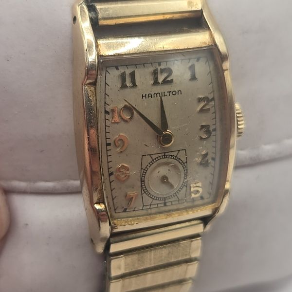 Vintage Hamilton 10k Gold Filled Mens Mechanical 980 Wrist Watch Parts ...