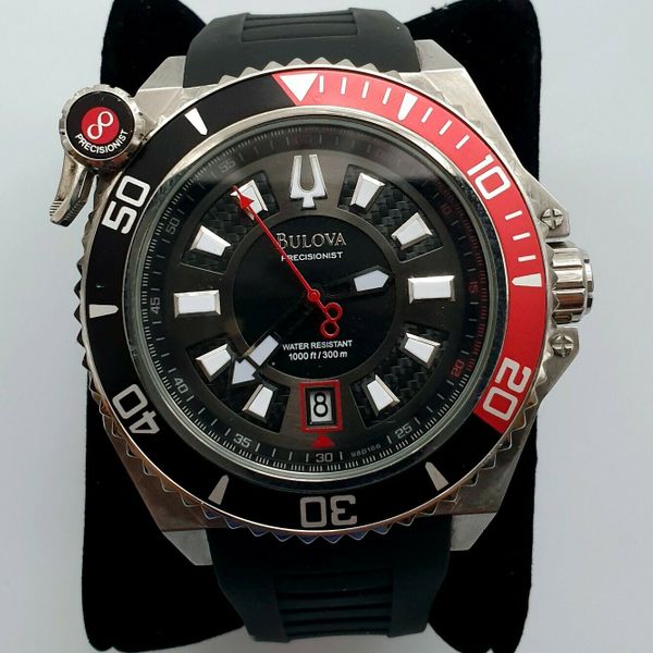 Bulova Precisionist CATAMOUNT 98B166 Diver Watch, Black Rubber ...