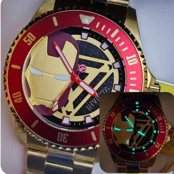 Invicta - Marvel - IRON MAN #939 Gold Plated Pro Diver - mens watch ...