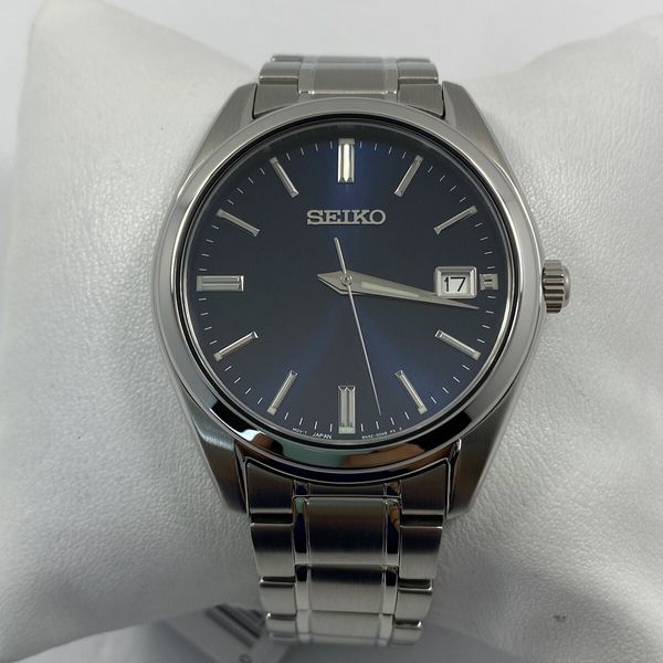 Seiko Essentials Quartz Blue Dial Stainless Steel Men's Watch SUR309 ...