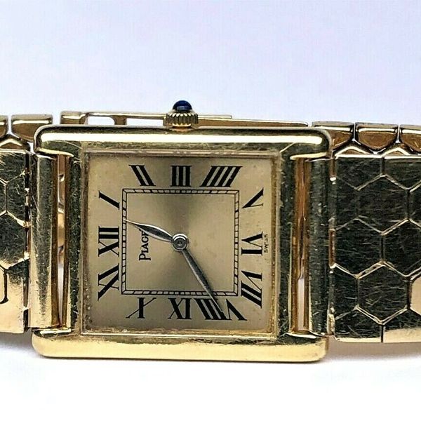 Vintage Piaget Tank Solid 18K Yellow Gold 58.7 Grams Mechanical Watch ...