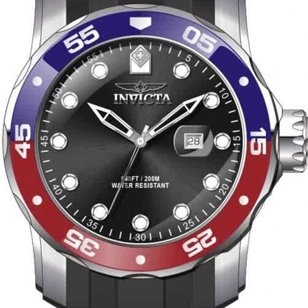 Invicta Pro Diver Quartz Black Dial Pepsi Bezel Men's Watch 39103 ...