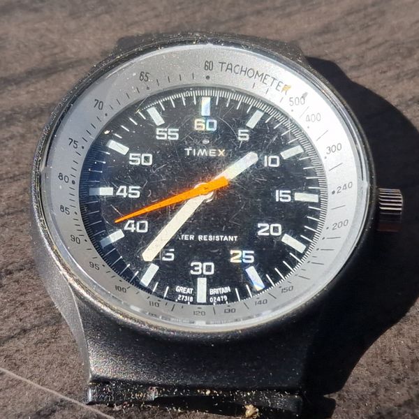 Old Vintage Men's Watch Timex Speedometer 1970s Black Max 27318 02479 ...