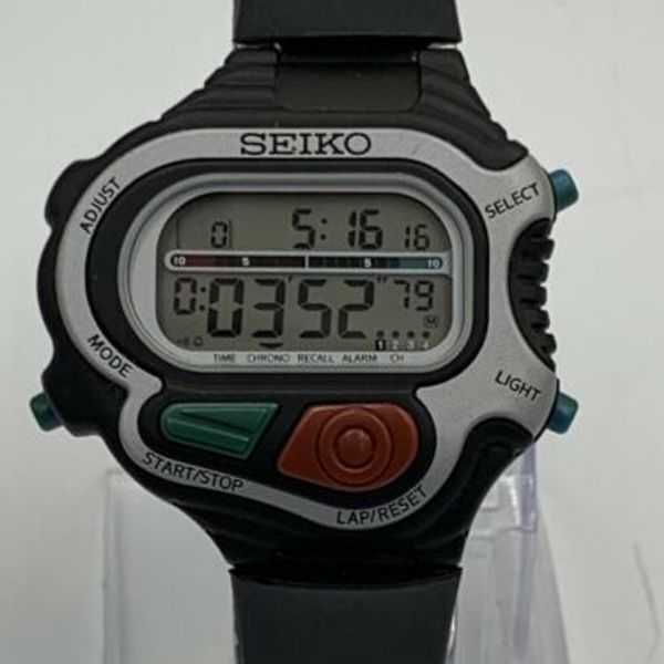 RARE VINTAGE SEIKO LCD S640-4000 SUPER RUNNERS STOP WATCH 90s DIGITAL ...