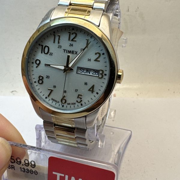 Timex Men's Sport Two-Tone Stainless Steel Expansion Band T2M935 DAY ...