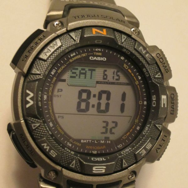 Casio Pathfinder PAG-240T (3246) Triple-Sensor Titanium Watch Tough Solar Japan | WatchCharts ...
