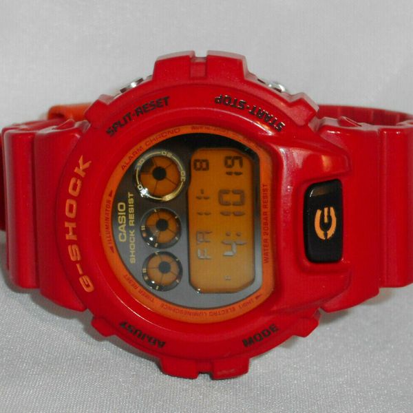 Casio G Shock DW-6900CB Fire Red Men's Watch - Working with Fresh ...