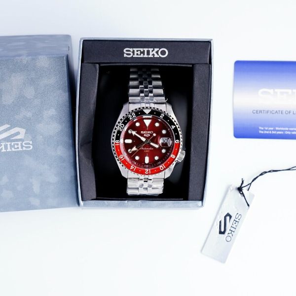 Seiko 5 Sports Auto GMT Men Passion Red Limited Edition Watch SSK031K1 ...