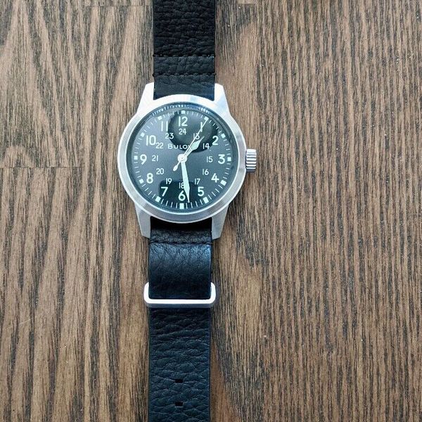 Bulova Hack Watch, Limited Edition, Black Leather NATO Strap | WatchCharts