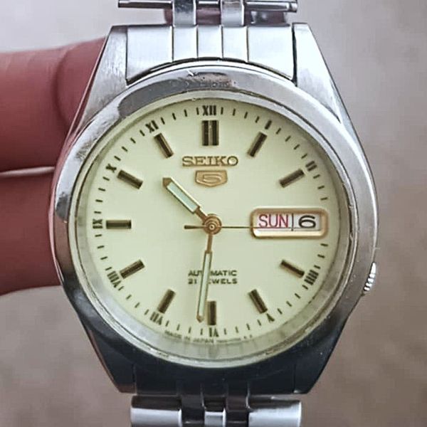 Seiko 5 automatic 21 jewels vintage 7s26 Luminous dial day date men | WatchCharts Marketplace