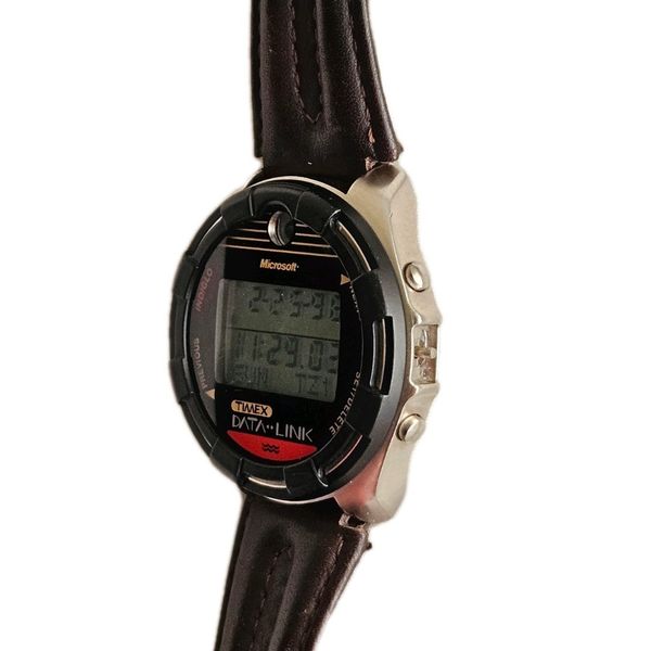 Vintage Timex Data Link Microsoft Men's Digital Watch Silver/Black ...
