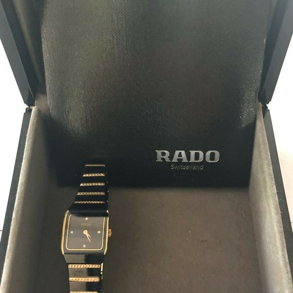 Womens Rado Anatom Super Jubile Black Ceramic & 18K Gold Band with ...