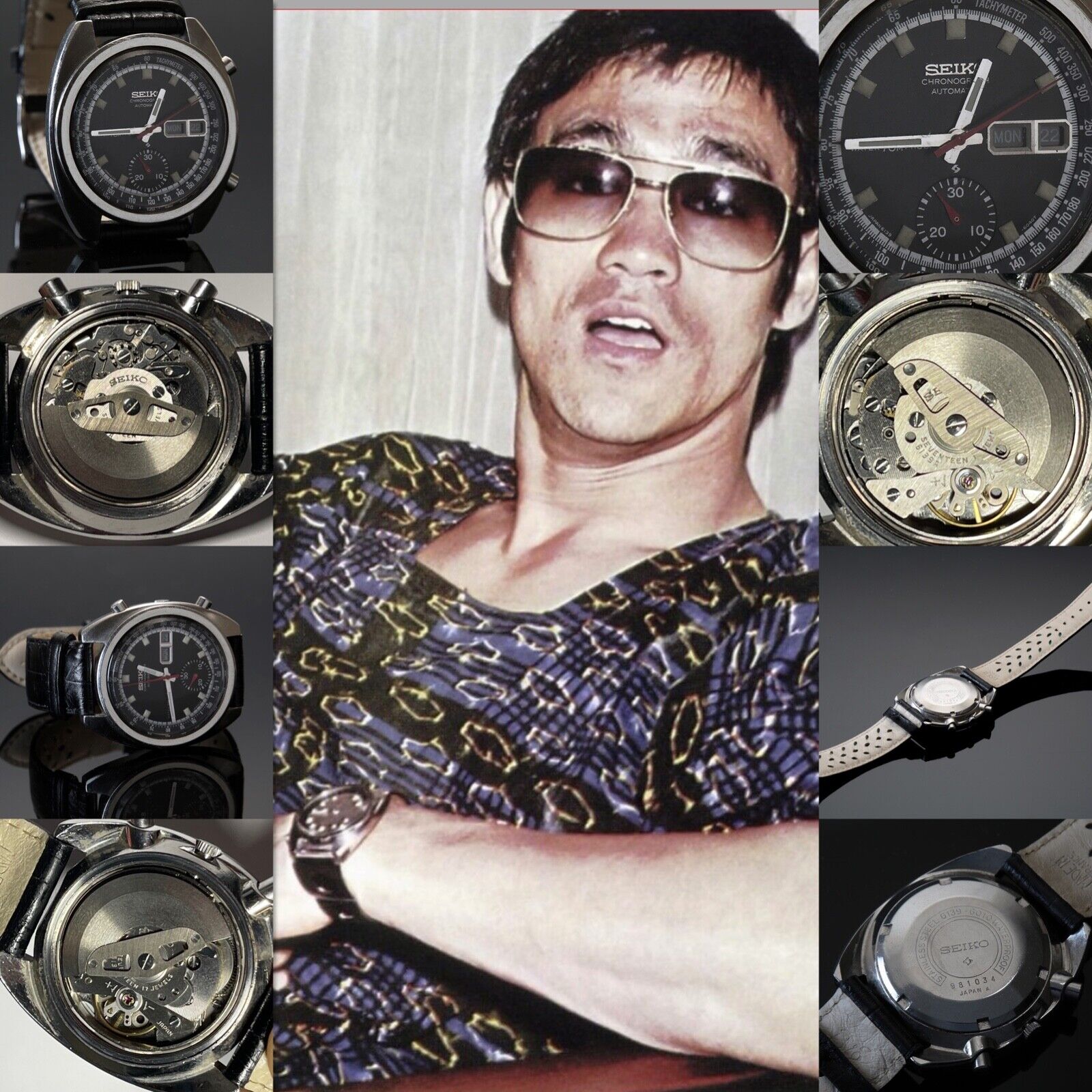 1969 SEIKO “True Bruce Lee” Automatic Chronograph Watch 6139-6010 Black ...