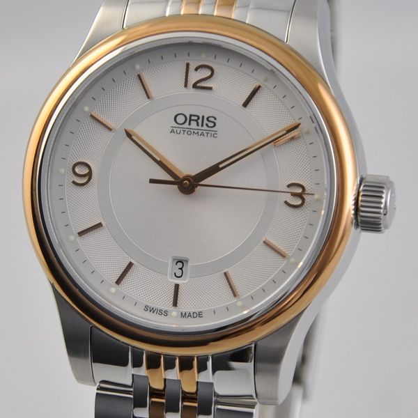 FS: Oris Classic Date Gold Plated and Steel Silver Dial 42mm 733 7594 ...