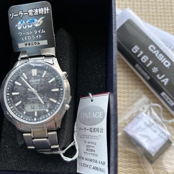 CASIO LINEAGE LCW-M100TSE-1AJF Titanium Analog Digital Radio Solar ...