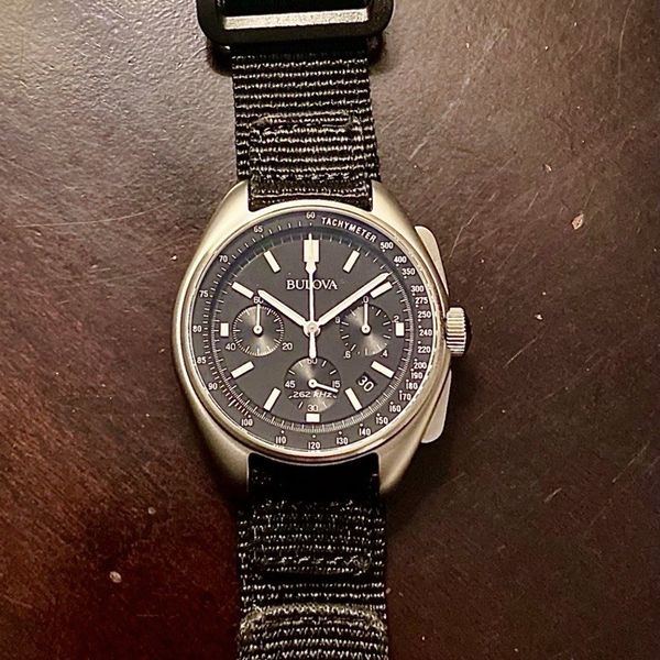 Bulova Lunar Pilot Men's Black Dial Wristwatch 96K111 | WatchCharts ...