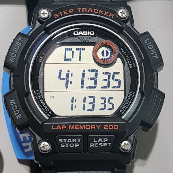 Casio WS - 2100H Men's Large 48mm Black Step Tracker Watch WORKS NICE ...
