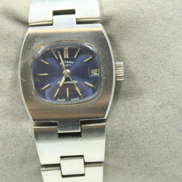 Vintage ROTARY Swiss Made Stainless Steel Date Automatic Wristwatch ...