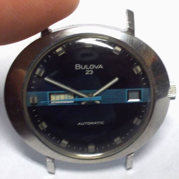 Vintage 1970`s Bulova Sea King N3 23 Jewel BLUE Dial Day/Date Automatic ...