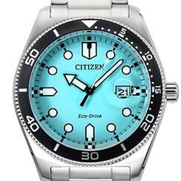 Citizen Marine Turquoise Dial Sports Eco-Drive 100M Men's Watch AW1760 ...