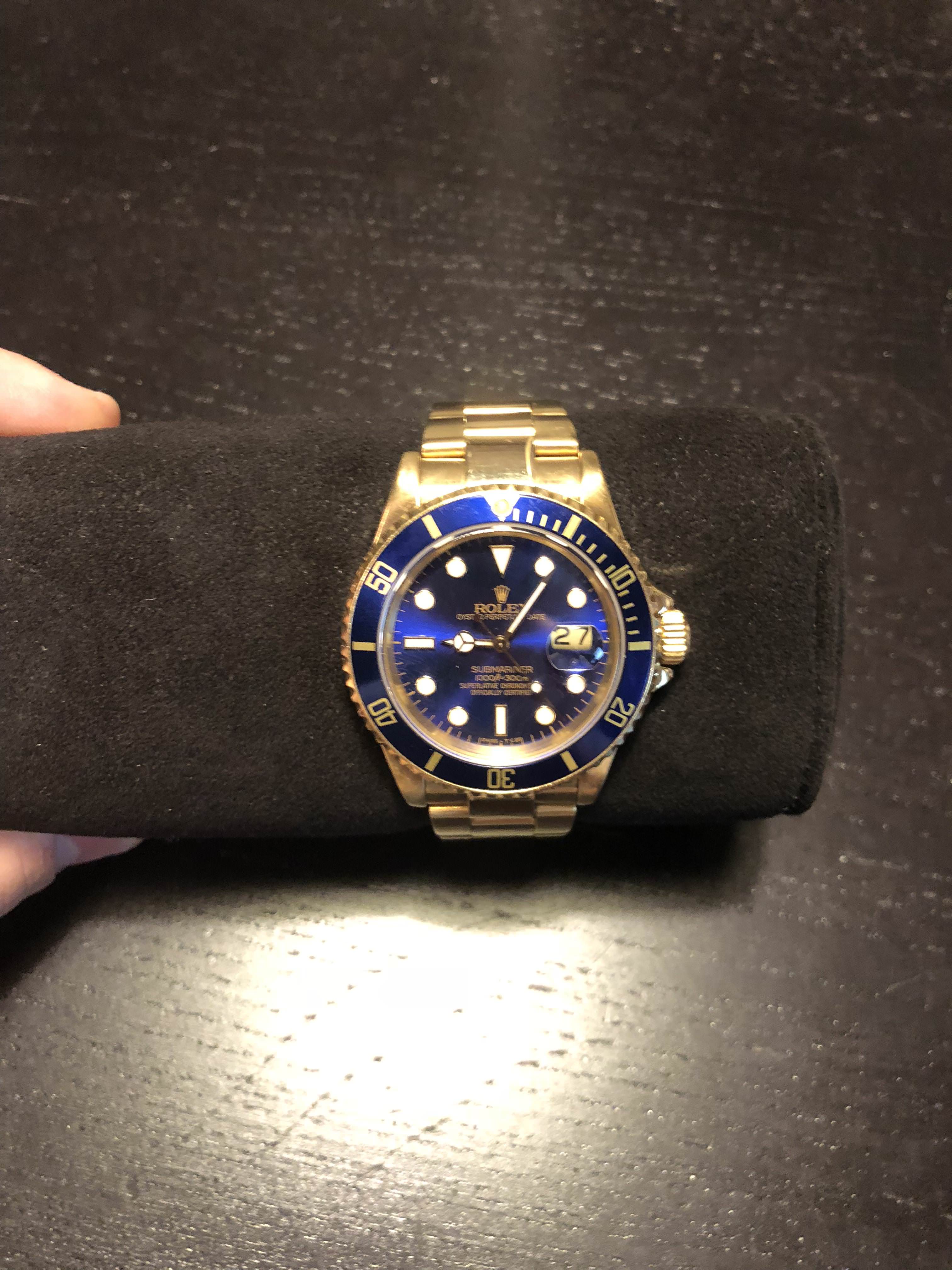 FS: Rolex Submariner Date Solid 18K Yellow Gold with Blue Dial/Bezel ...