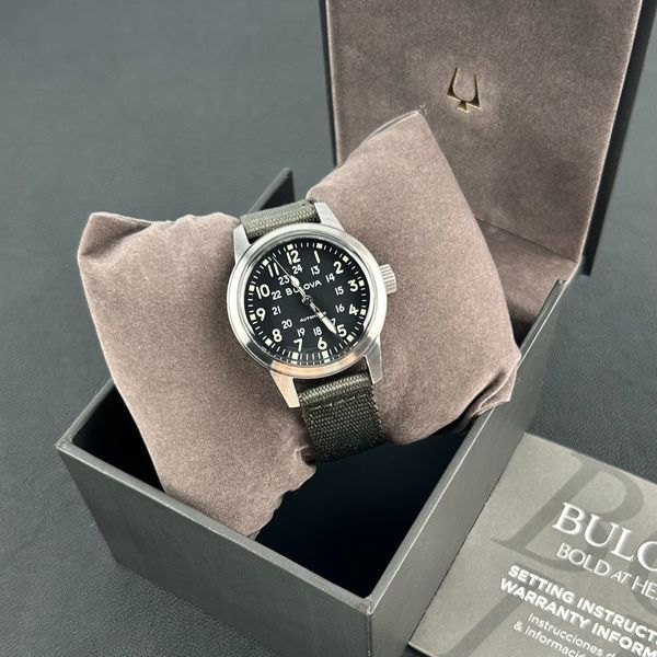 Bulova VWI Special Edition Hack 38mm Automatic Black Dial Men's Watch ...