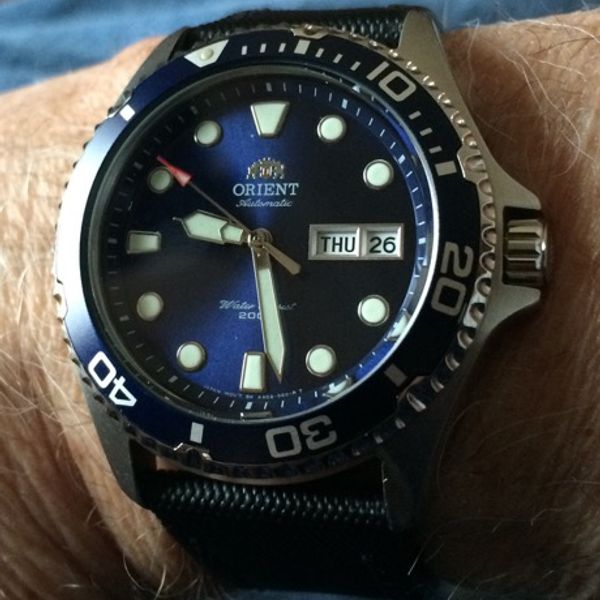 SOLD: Orient Ray II Blue Dial Bracelet Box $135 OBRO | WatchCharts ...
