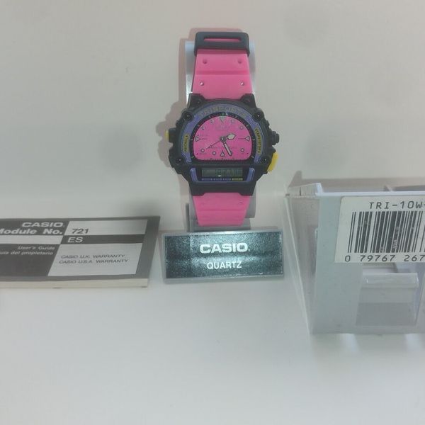 Rare Vintage 1990 Casio Trisports Swim Bike Run Triathlon Japan Mens ...