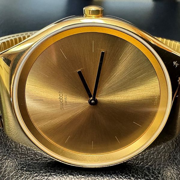 Men's Gold Watch Vintage - Swatch SYXG100GG SKIN Irony SKINLINGOT (Skin ...