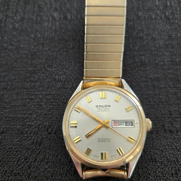 GRUEN MENS PRECISION AUTOMATIC WATCH SWISS MADE. 25 JEWELS ...