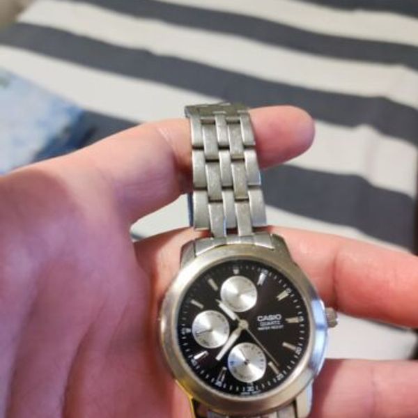 casio quartz mens watch used with 3 calendar dials | WatchCharts ...