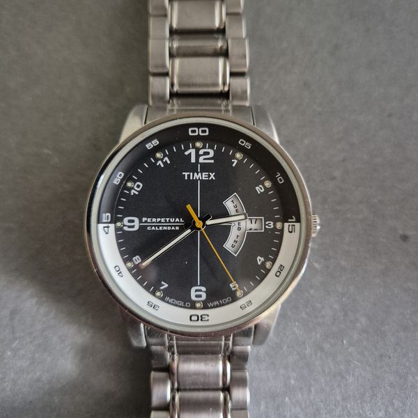 Timex Watch Men's Wristwatch Perpetual Calendar Indiglo Lighting ...