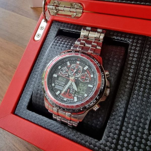 Citizen Skyhawk A-T Red Arrows JY011055E Titanium Radio Controlled ...